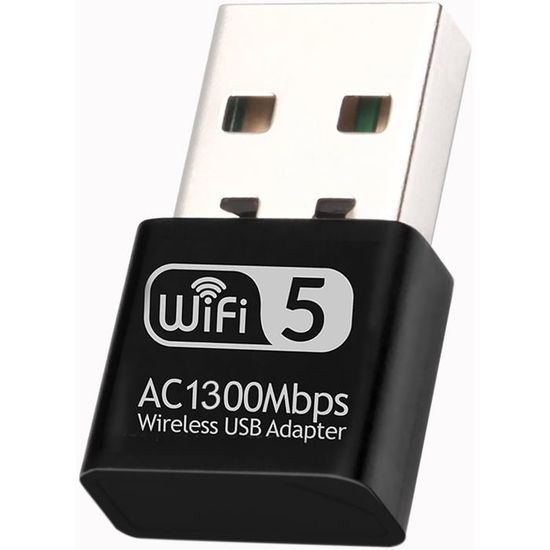 Clé WiFi Puissante AC1300 Mbps, Mini Adaptateur USB WiFi pour PC ...