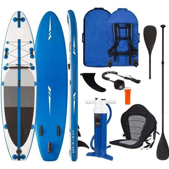 Planche à voile Premium Allround Sup Stand Up board 365*82*15cm-Bleu - Cdiscount Sport