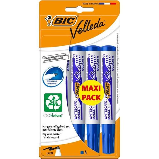 Velleda 1701 ECOlutions Feutres pour Tableau Blanc Effaçables à Sec à ...
