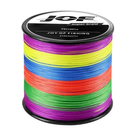 JOF 300M multicolore PE tressé fil 4 brins Multifilament ligne de pêche ...