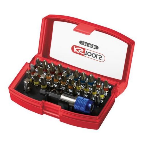 Jeu d'embouts - KS TOOLS - Torsion Power - 71 pcs - Acier nickelé - Vissage à code couleur ...