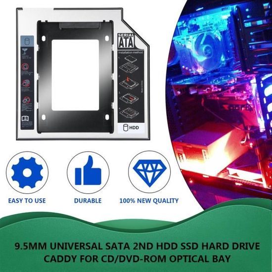 Advance|Support De Disque Dur Ssd Universel En Aluminium Sata De 9,5 Mm ...
