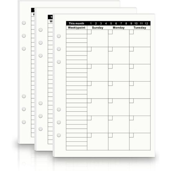 Calendrier 2024, plan mensuel au format A5 (142 x 210 mm), idéal pour ...