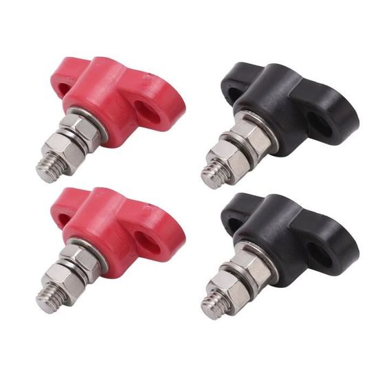 Borniers de batterie - SURENHAP - 4 pièces - 12V/24V - Plastique/Acier ...