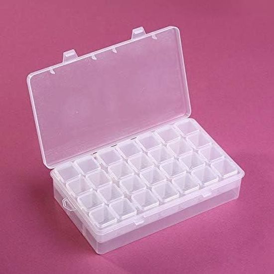 Boite Compartiment Plastique Transparent - 28 Compartiments Amovibles ...
