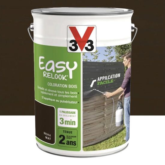 Coloration bois V33 Easy Relook Moka Mat 5 L - Cdiscount Bricolage