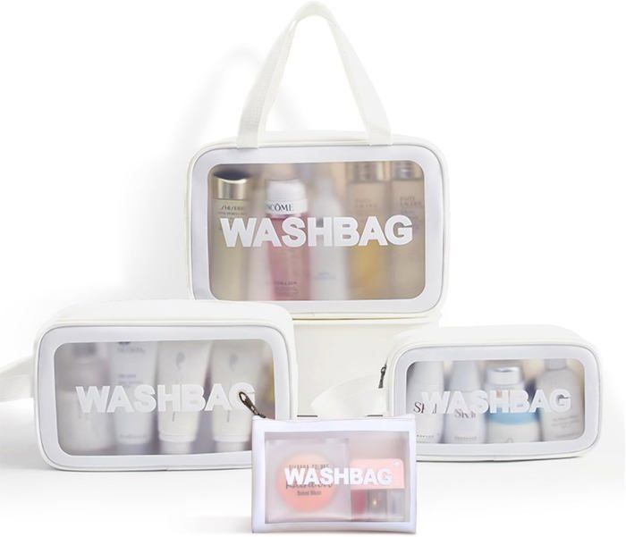 Blanc Trousse de Toilette Femme Voyage, Trousse Transparente, 4 Pièces ...