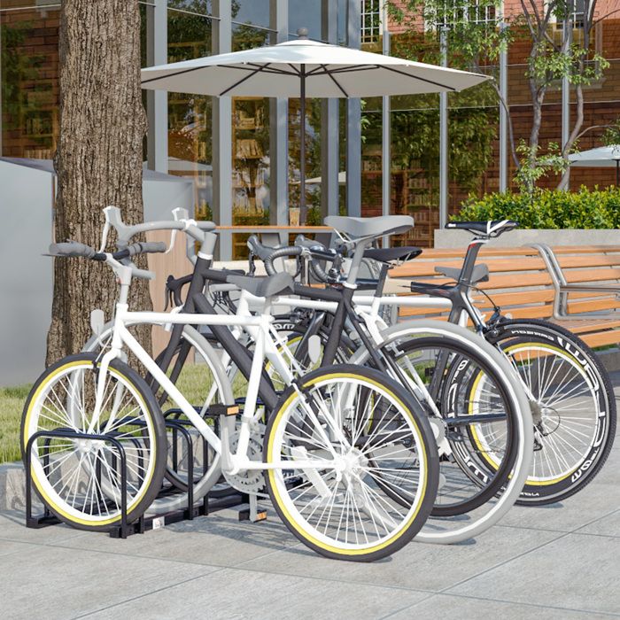 Râtelier 5 vélos range-vélos support rangement vélo à pneu 65 mm dim ...