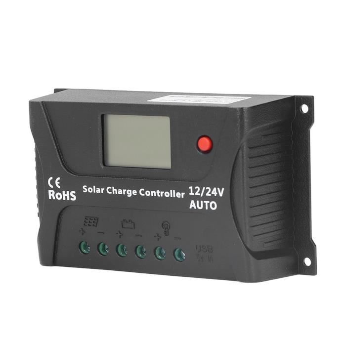 Akozon Régulateur de batterie solaire Contrôleur de chargeur solaire PWM 20A régulateur de ...