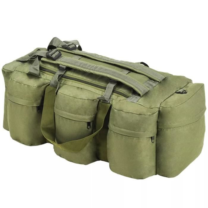 Sac de sport style militaire 3-en-1 120 L Vert olive - SAC DE SPORT ...