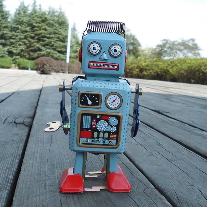 Robot Marchant en Métal Fer Ressort Mécanique Jouet Style Vintage ...