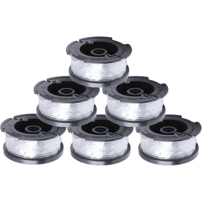 Lot de 6 bobines de fil pour coupe-bordures Black & Decker STC1820, STC1820CM, STC1840 ...