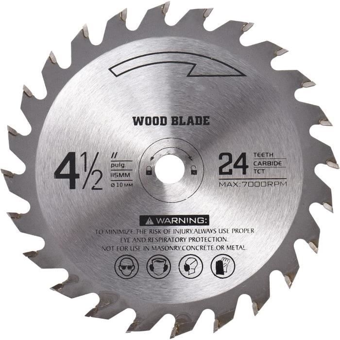 24T-TCT Disque à tronçonner le bois 115 mm * 10 mm Lame de scie ...
