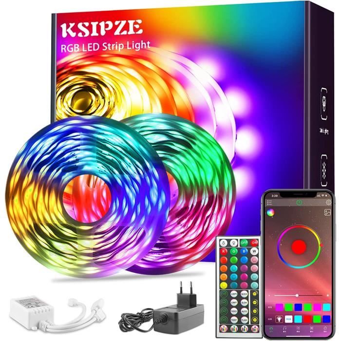 Ksipze Led Chambre Bluetooth 20M Ruban Led Lumière Led Décorative ...