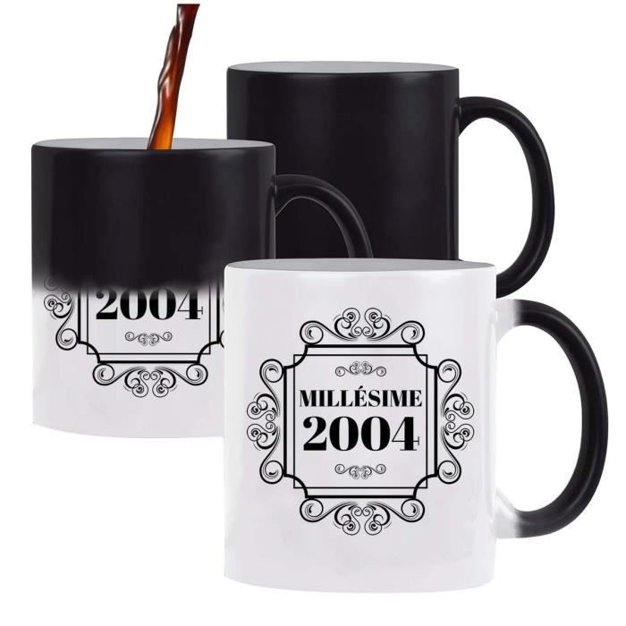 Mug - Vintage - Millésime 2004 - 325 ml - Porcelaine - Résistant lave ...