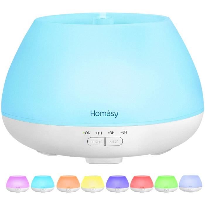 Homasy 500ml Diffuseur Huiles Essentielles, Humidificateur Ultrasonique ...