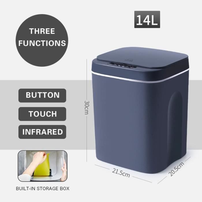 Poubelle,Poubelle intelligente 16l à capteur automatique, poubelle ...