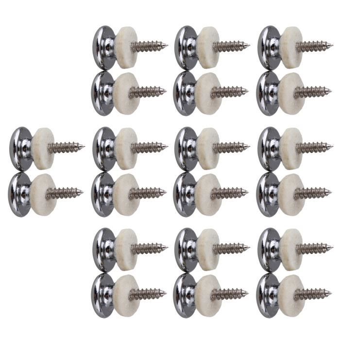 10 Kit Metal End Pins Flat Head Guitar Strap Buttons with Screw & Felt ...