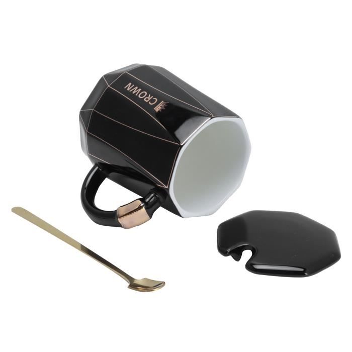 Cikonielf Water Cup, 400ml Drink Cup Ceramic + Stainless Steel with Lid ...