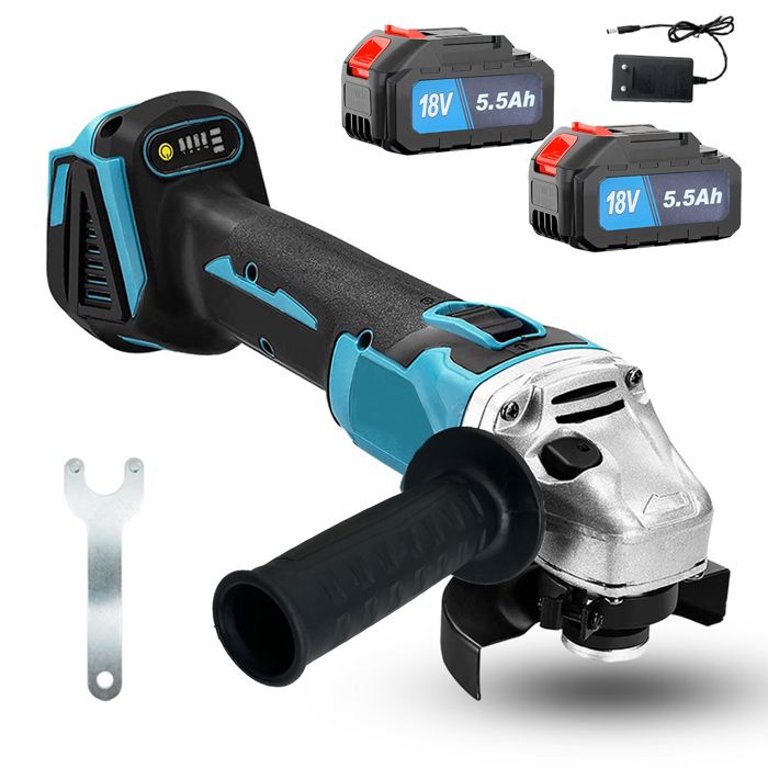 Meuleuse d'angle Brushless sans fil 125mm électriques disqueuse Meulage Découpage avec 2 x ...