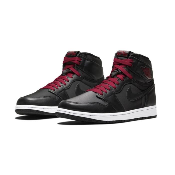 Air Jordan 1 Retro High Black Satin Gym Red basket Air Jordan One pour ...