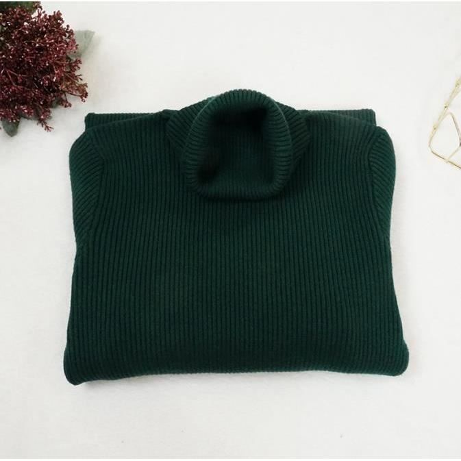 Robe,Robe tricotée à manches longues et à col roulé pour femme, pull ...