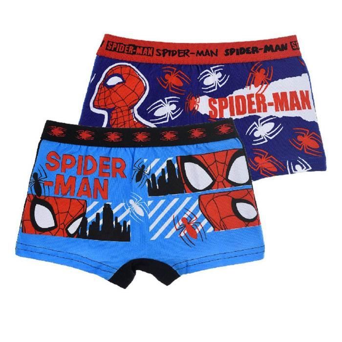 Spider-Man - Lot de 2 Boxers Coton Garçon - FM/3/SPIDER/BC/HU3069/BLEU ...