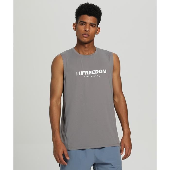 Débardeur de sport Homme Stretch Col rond Jogging Sécher rapide Couleur ...