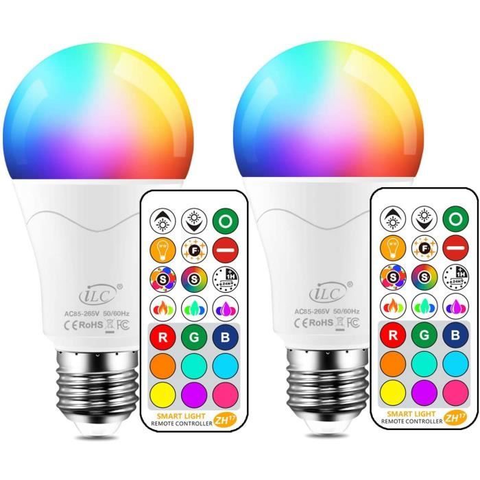 10W E27 120 Couleurs LED RGBW Ampoule Changement de Couleur ...