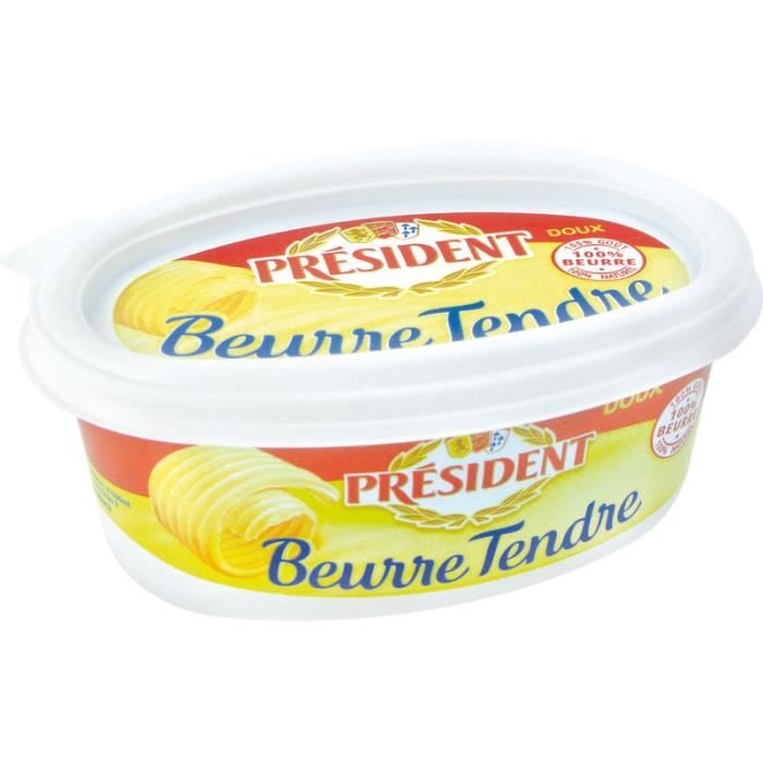 PRESIDENT Beurre tendre doux 82% MG 250g - Cdiscount Au quotidien