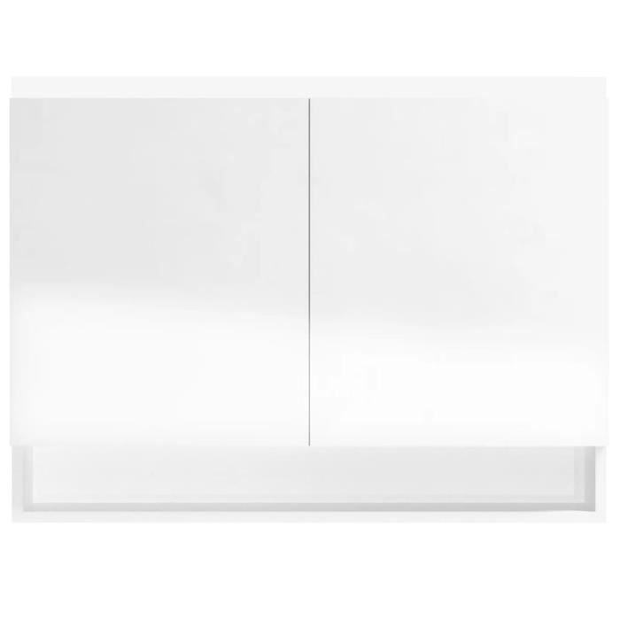 ABB Armoire à miroir de salle de bain 80x15x60cm MDF Blanc brillant - Qqmora - AIR61800 ...