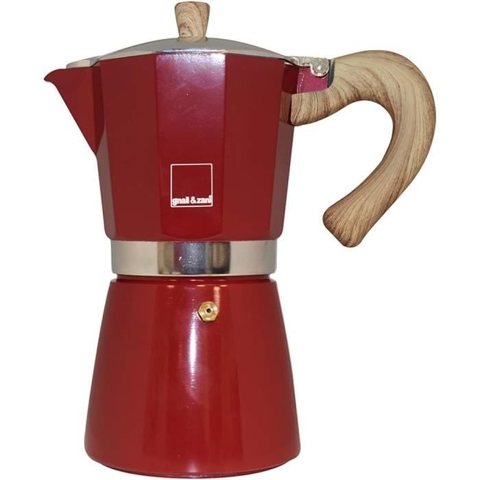 VEZ006-IND-RED Venezia - Cafetière à expresso Aluminium, rouge, 6 ...