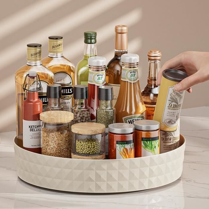 Épices Rond Plateau De Rangement,Plateau Tournant Frigo Cuisine Rotatif 360°,Porte-Épices,Lazy ...