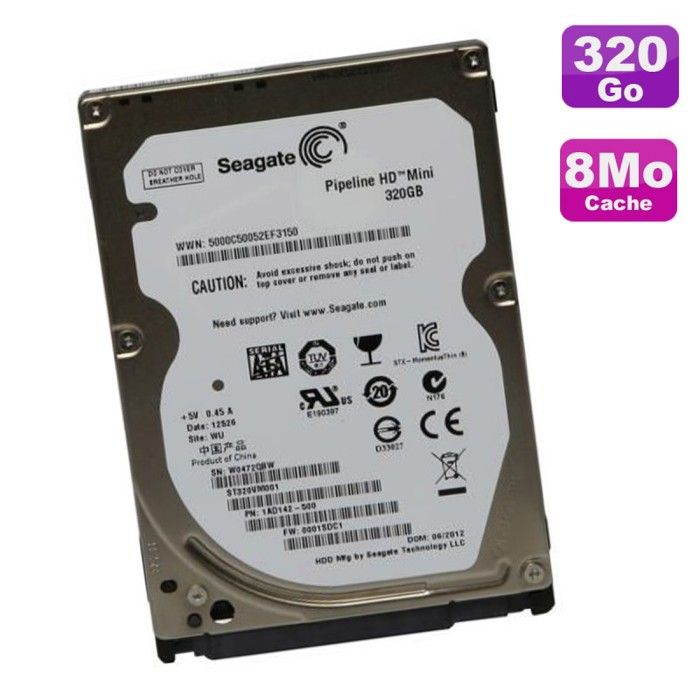 Disque Dur 320Go SATA 2.5" Seagate Pipeline HD ST320VM001 1AD142-500 PC Portable - Cdiscount ...
