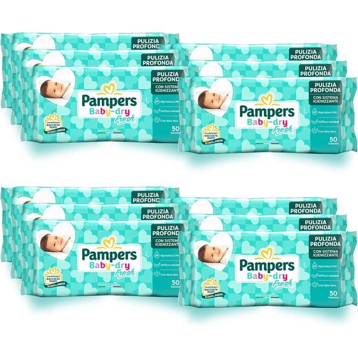 Pampers Baby Fresh Lingettes 12 boîtes de 50 pièces, 600 lingettes208 ...