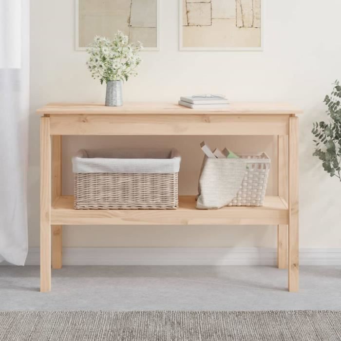 HOP-Table console 110x40x75 cm Bois massif de pin-HOP814299 - Cdiscount ...