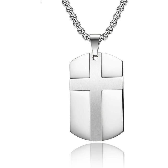 Chaine Avec La Croix, Collier Homme Punk Acier Inoxydable Mode Avec ...