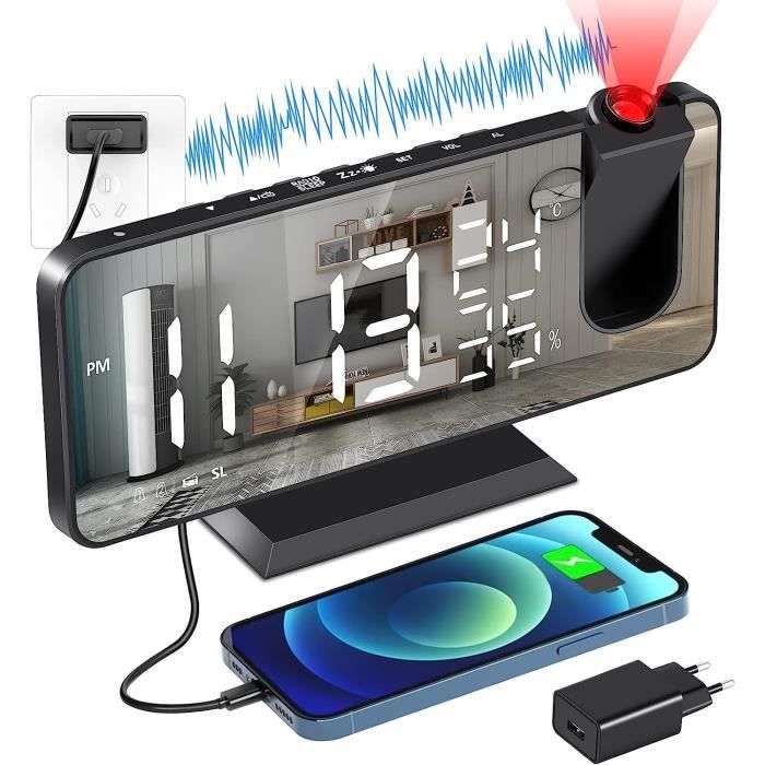 Radio Réveil À Projection, Fm Radio Reveil Projection 180°,Radio Reveil ...