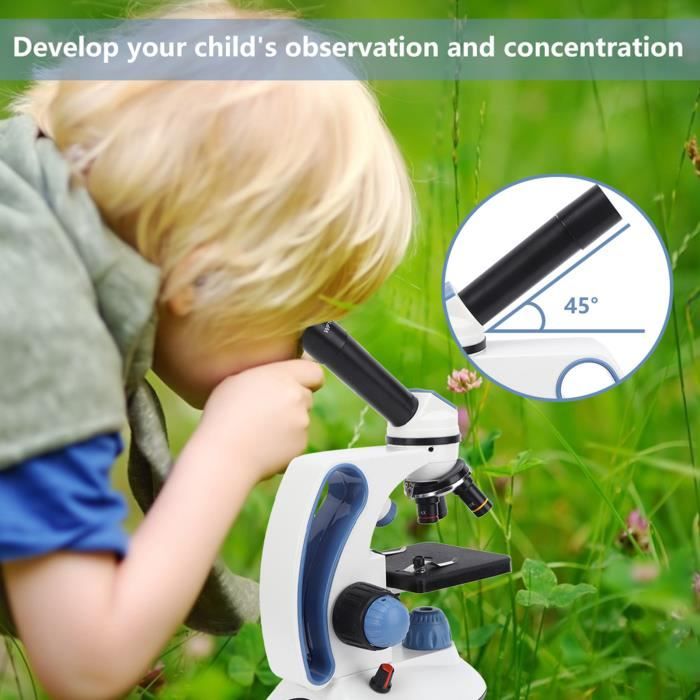 Microscope monoculaire VBESTLIFE 113RT 1000X - Zoom - Prise UE 100240 V ...