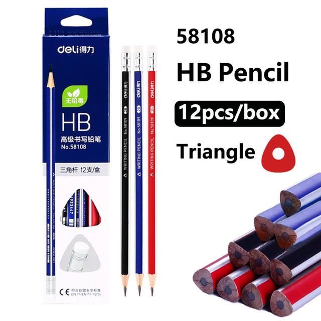 CRAYON GRAPHITE,58108 HB--crayon à mine en bois avec gomme, pièces ...