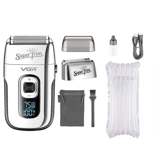 TONDEUSE CHEVEUX,Silver without box--VGR rasoirs électriques tondeuse à barbe pour homme rasoir ...