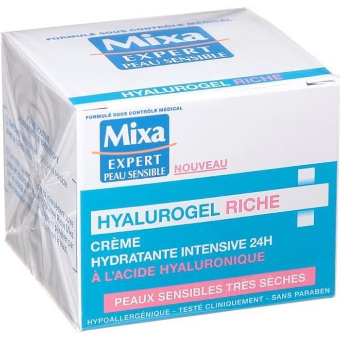 Mixa Visage Hyalurogel Riche Crème Hydratante Intensive 24h 50ml ...