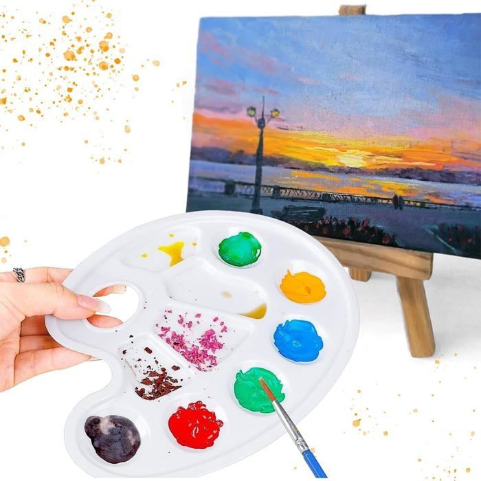 10 x Plastic Paint Palettes, Acrylic Gouache Paint Palettes for DIY Art ...