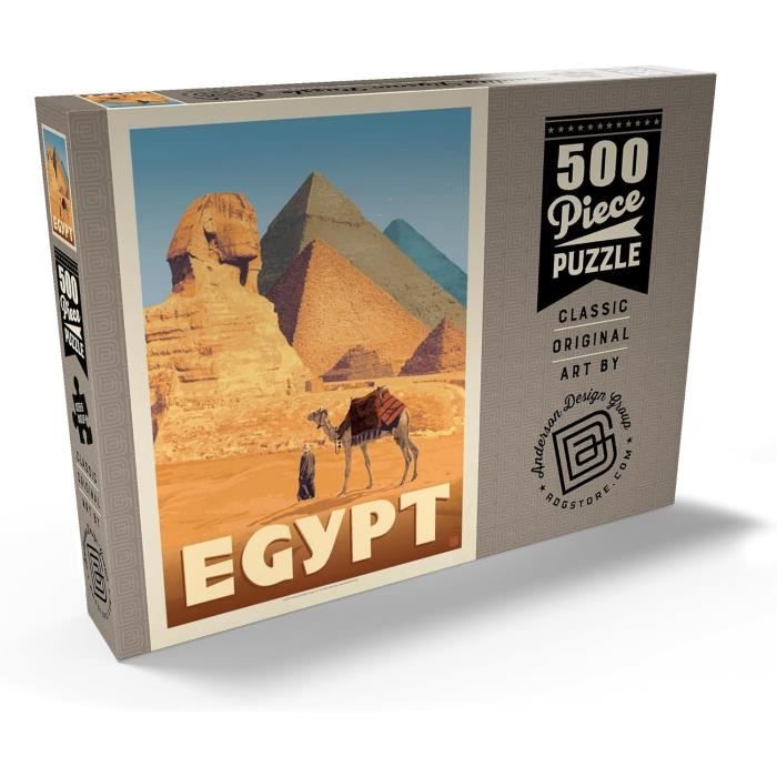 Egypte : Pyramides Et Le Grand Sphinx, Affiche Vintage Premium 500 Pièces Puzzle Collection ...