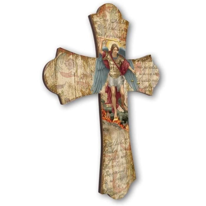 Fratelli Bonella Crucifix mural eois vintage représentant l’Archange ...