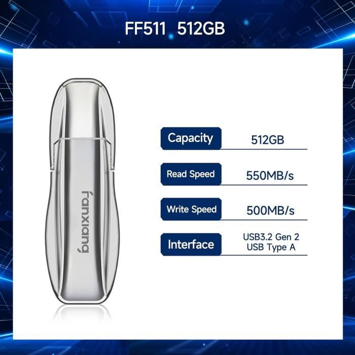 Ssd Externe 512 Go Disque Portable Ssd Clé Usb Grande Capacité Usb ...