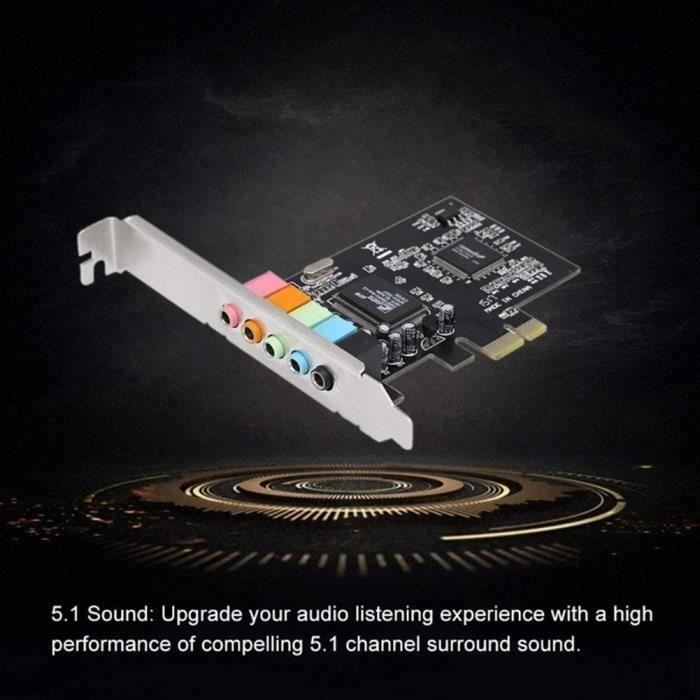 GD08308-Carte Son PCIe 5.1 Carte Surround PCI Express Audio StéRéO 3D ...