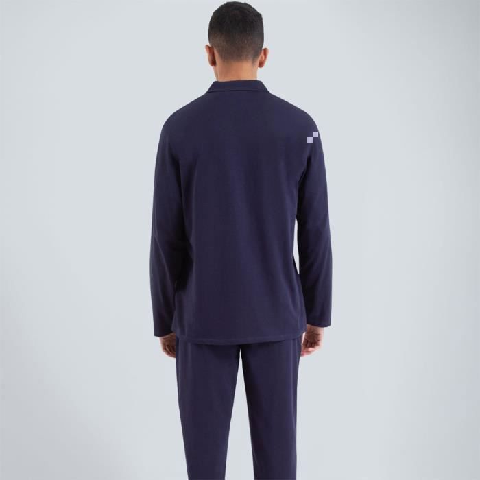 Pyjama long ouvert homme Rayures Athena Rayures rouge-marine ...