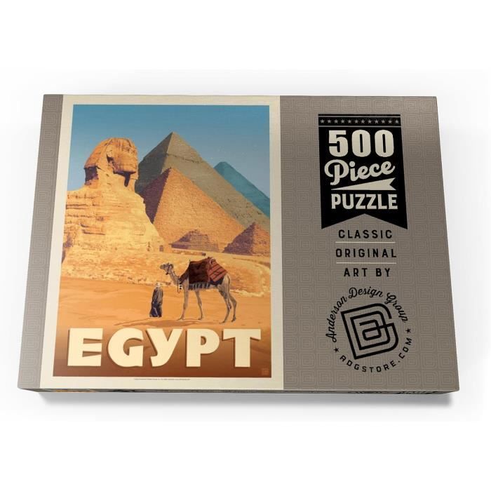 Egypte : Pyramides Et Le Grand Sphinx, Affiche Vintage Premium 500 ...