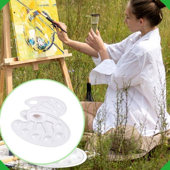 10 x Plastic Paint Palettes, Acrylic Gouache Paint Palettes for DIY Art ...